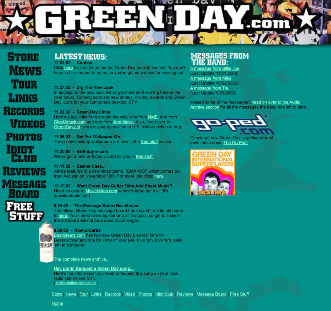 From fan site to official: The evolution of GreenDay.com | GreenDay.fm
